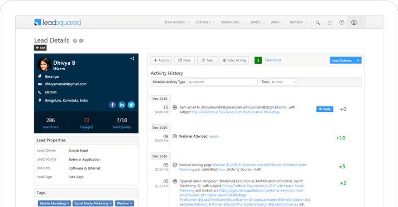 Lead Tracking Software - Know what your leads want with LeadSquared